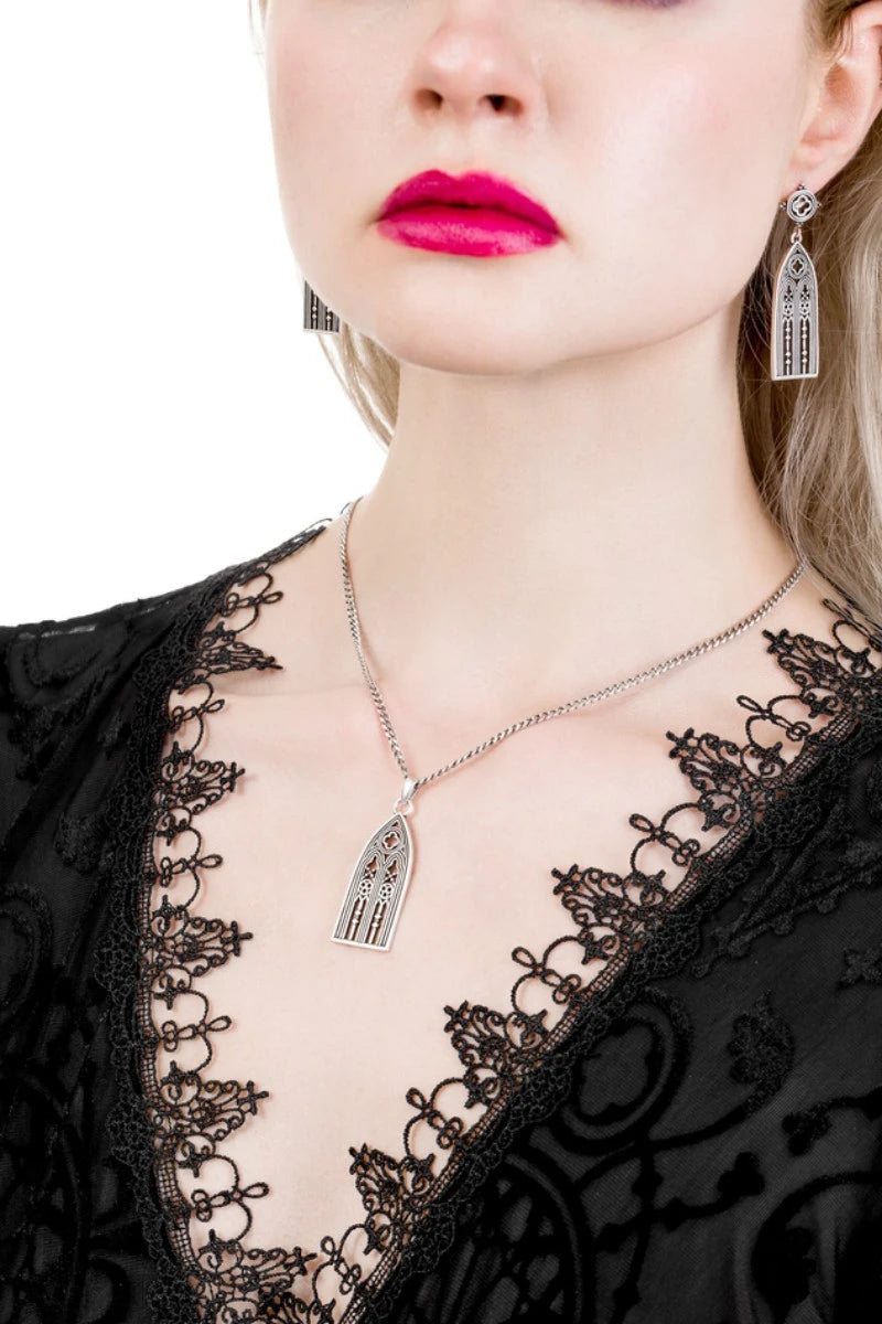 Restyle Altarium Earrings Silver Gothic Cathedral Earrings | Ro Rox