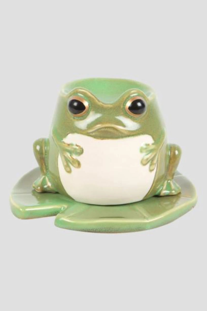 Frog Shaped Oil Burner on Lily Pad – Ceramic Wax Melter | Ro Rox