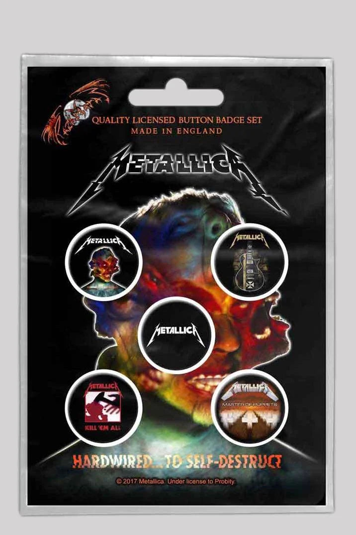 Metallica Button Badges Pack - Hardwired to self-destruct | Ro Rox