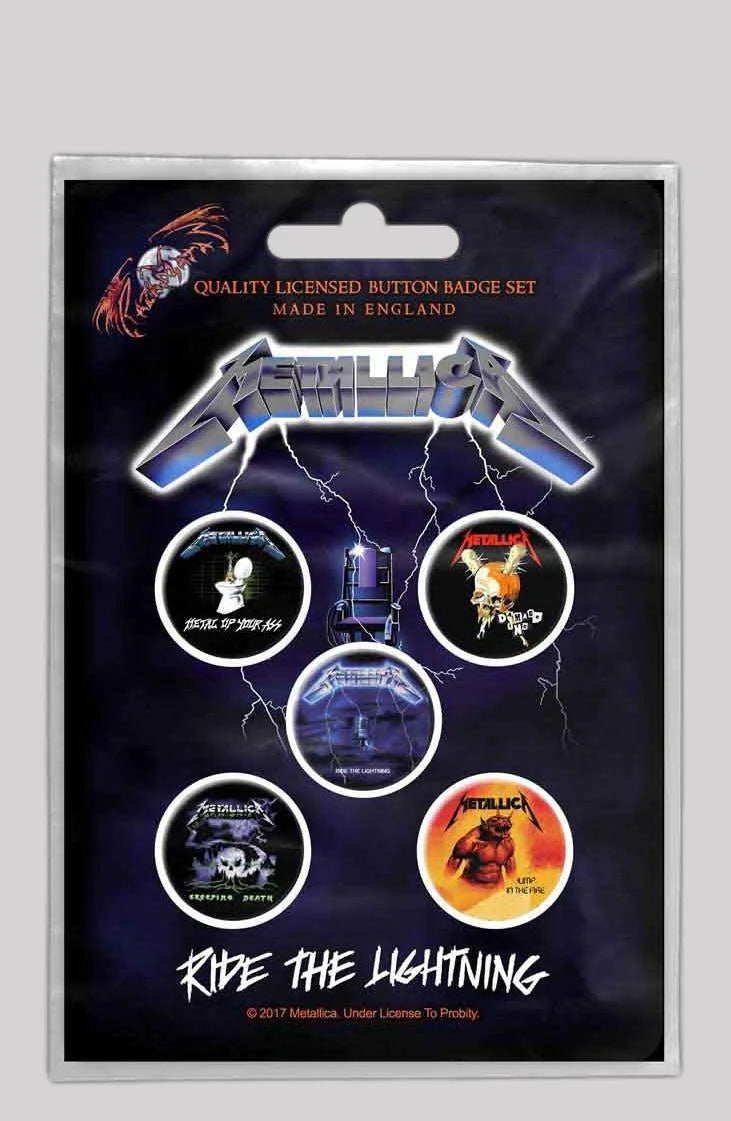 Metallica Button Badges Pack - Ride The Lightning | Ro Rox