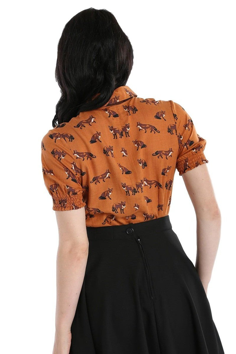 Hell Bunny Vixey 1950's Fox Print Top| Ro Rox Boutique | Ro Rox