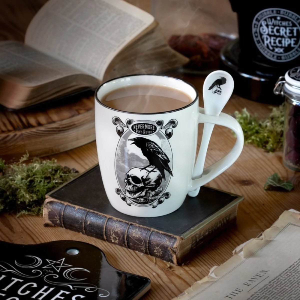 Alchemy England Mug & Spoon Set Nevermore Poe’s Raven Art | Ro Rox