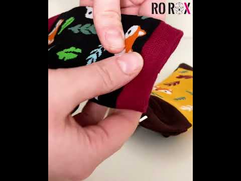 Ro Rox Nature Yellow Fox leaf Cute Character Quirky Ankle Socks | Ro Rox