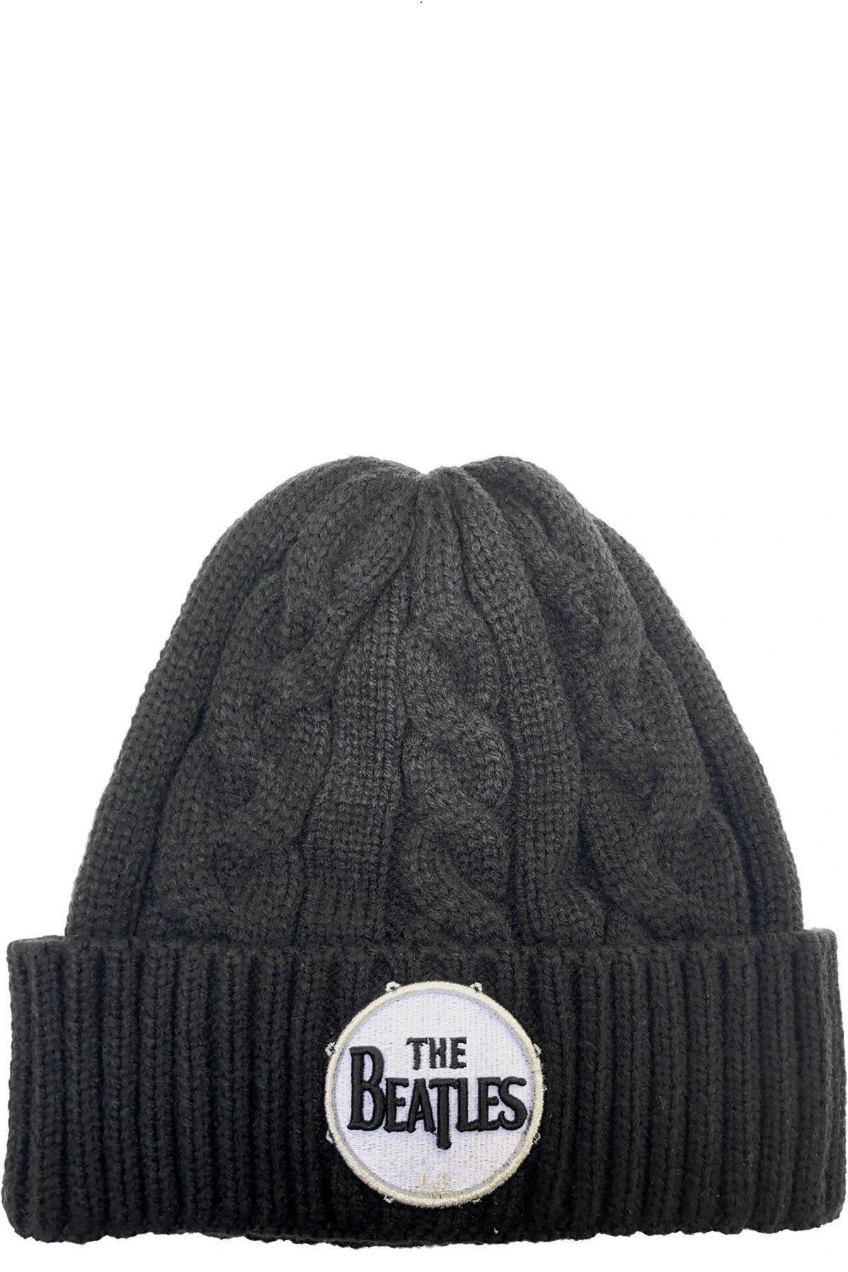 The Beatles Unisex Beanie Hat: Drum Logo (Cable Knit) | Ro Rox