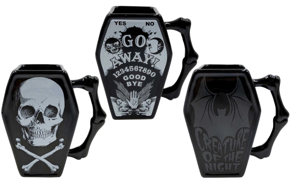 Kreepsville 666 Skull And Crossbones Goth Coffin Shaped Mug | Ro Rox