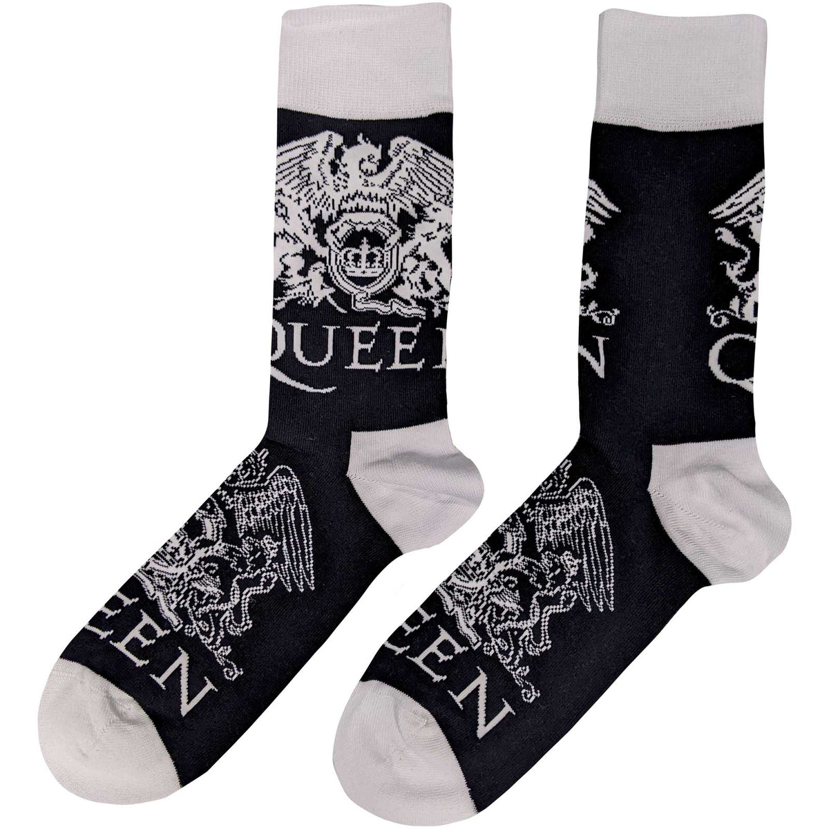 Queen Unisex Ankle Socks: White Crests Official Band Merch | Ro Rox