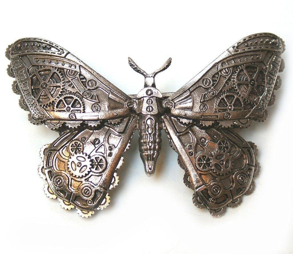 Restyle Steampunk Mechanical Moth Hairclip Barrette | Ro Rox Boutique ...