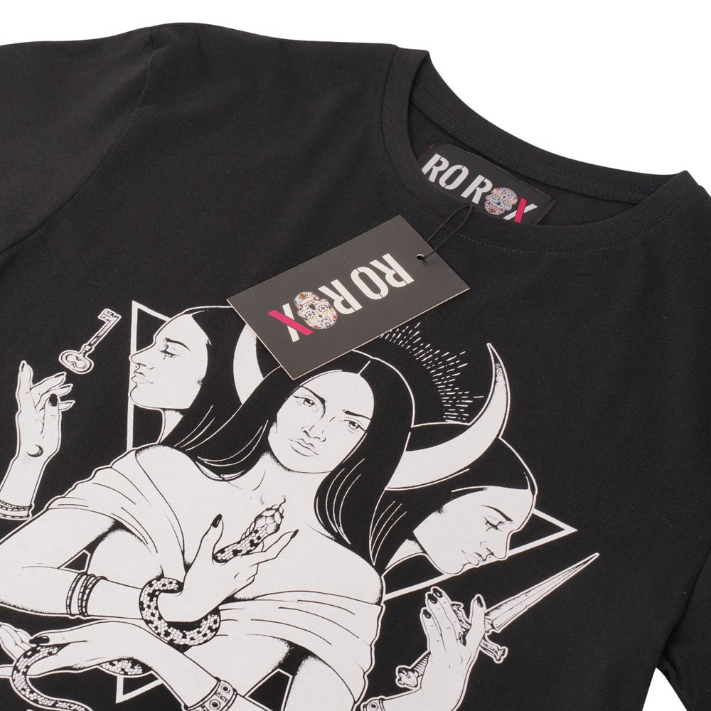 Ro Rox Cult Of Hecate Triple Goddess Goth Oversized T-shirt | Ro Rox Boutique | Ro Rox